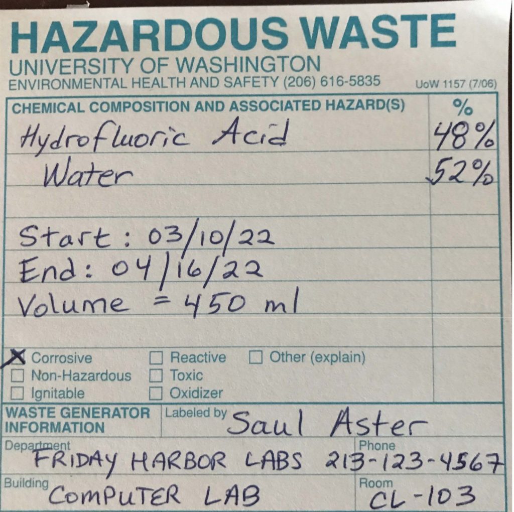 Hazardous Waste Procedures | Friday Harbor Laboratories